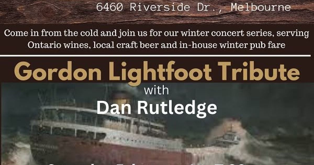 Woodstove Concert Series: Gordon Lightfoot Tribute with Dan Rutledge ...